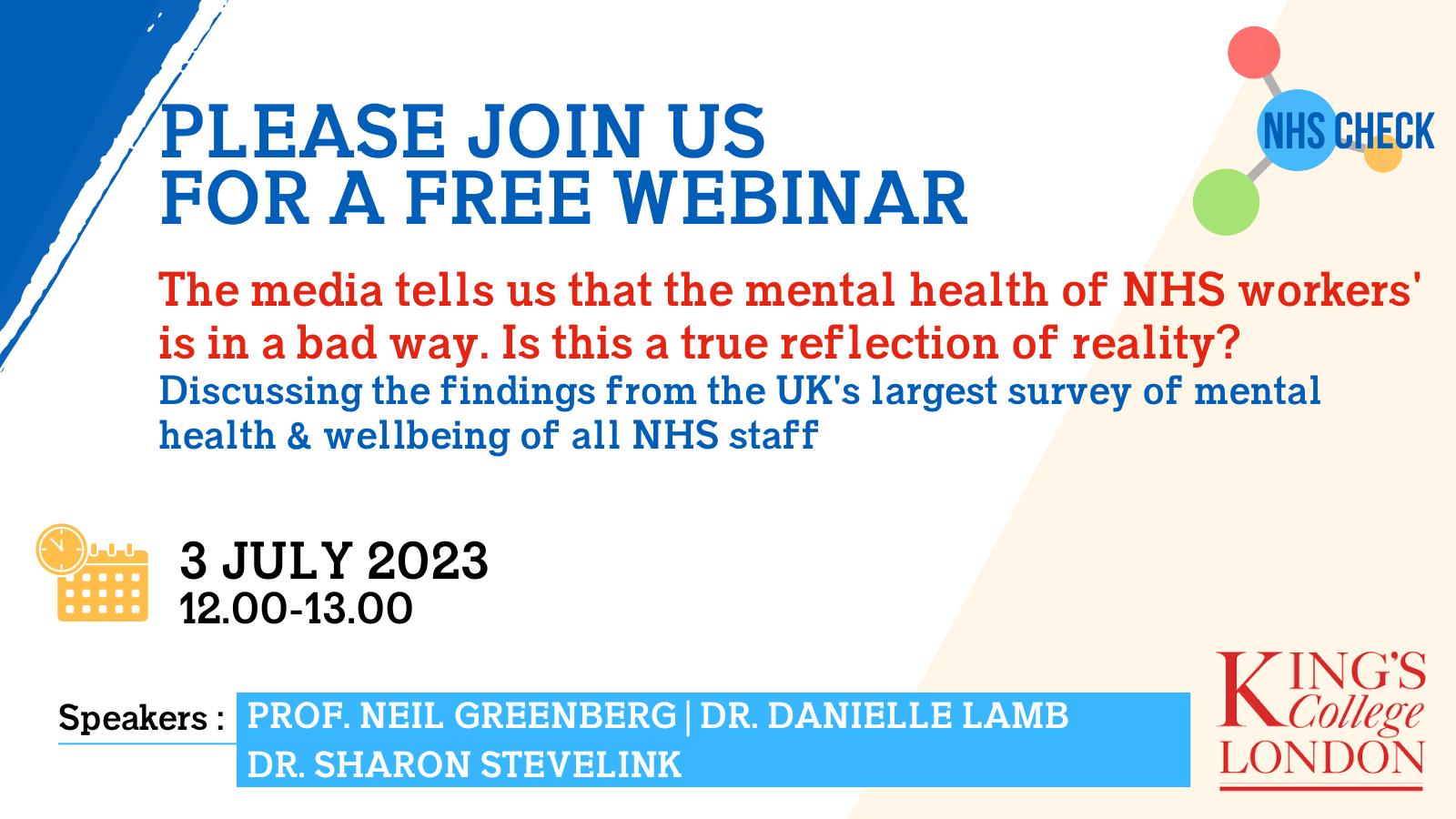 NHS CHECK – Tell us about you, your work and health